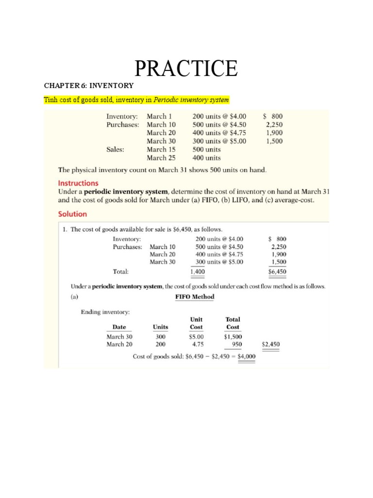 FA Practice Chapter 6 | PDF