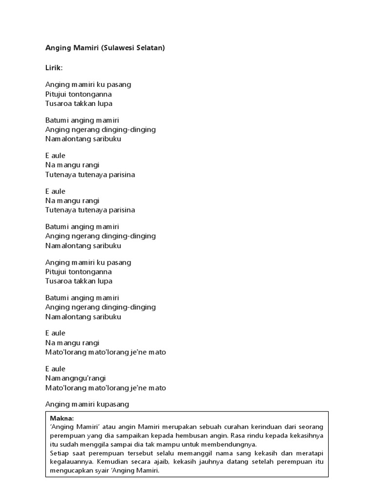 Anging Mamiri | PDF
