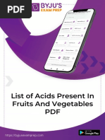 List of Acids Present in Fruits and Vegetables (Updated) | PDF | Acid ...