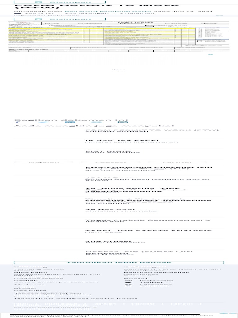 Form Permit To Work (PTW) PDF | PDF