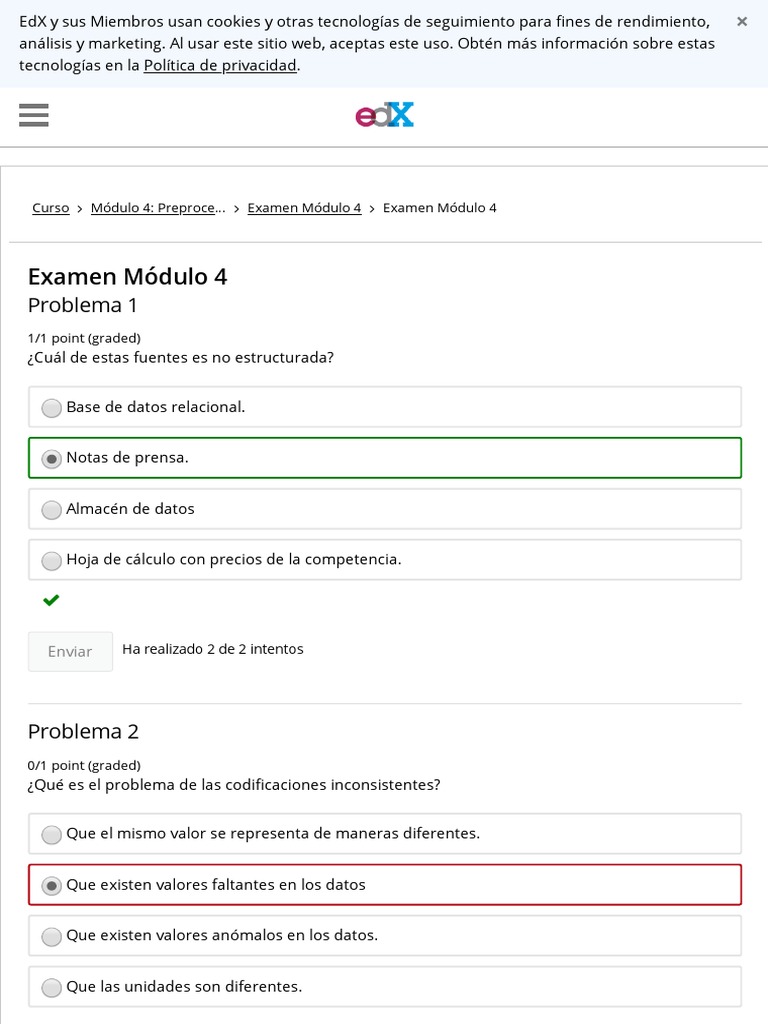 Examen Módulo 4 - Examen Módulo 4 - Material Del Curso DSC201x - Edx | PDF
