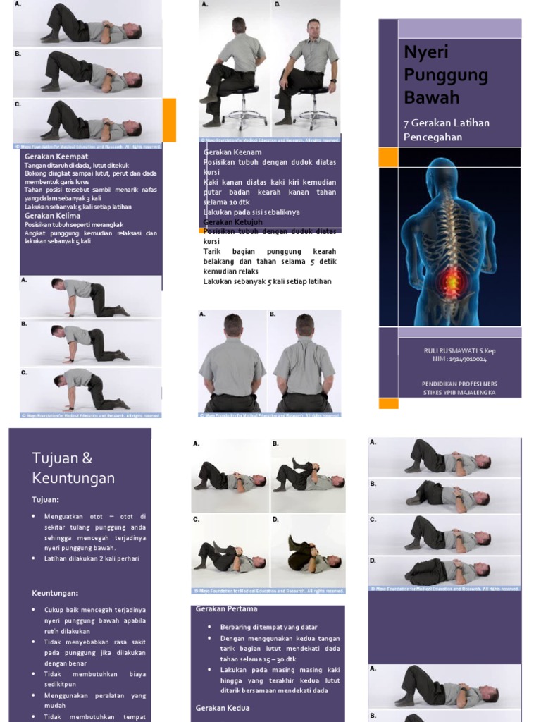 7 Gerakan Latihan Pencegahan LBP | PDF