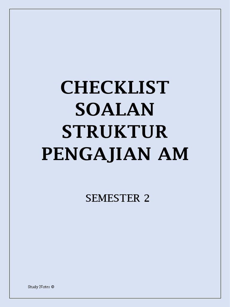 Checklist Struktur PA Sem 1 | PDF