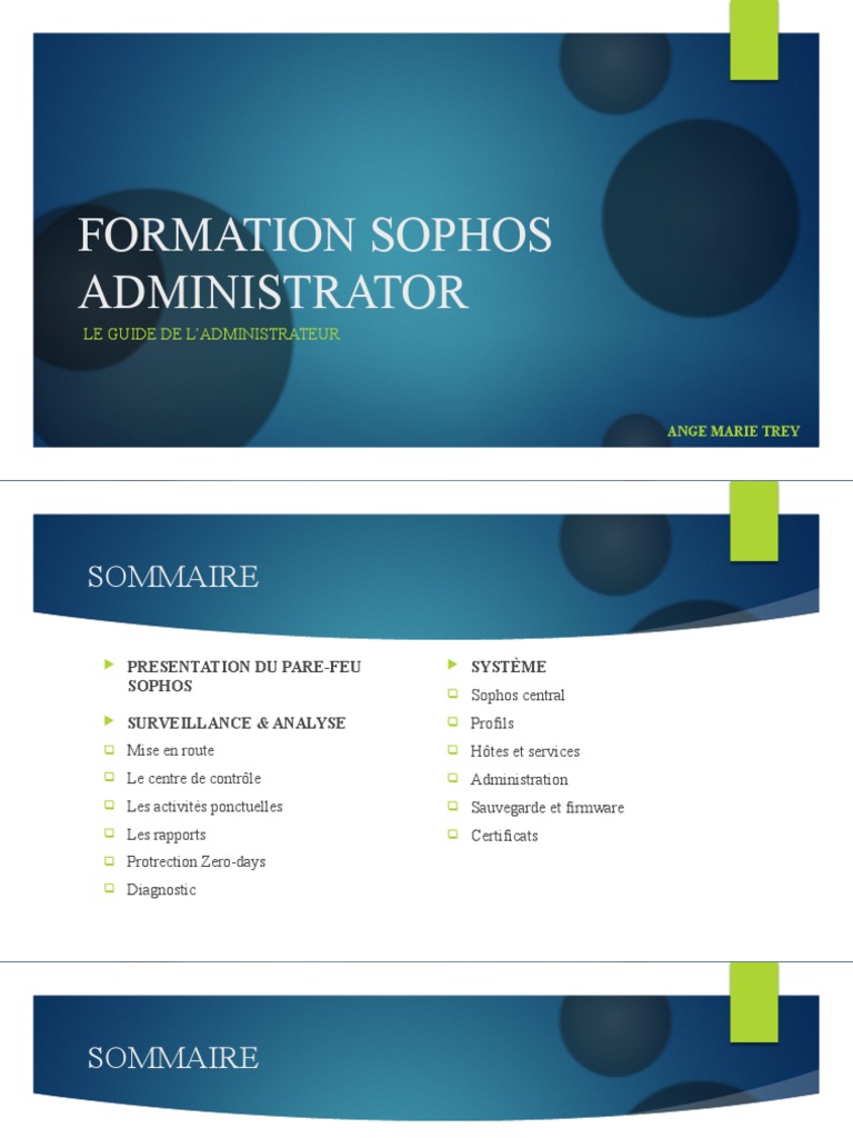 Formation Sophos Administrator | PDF | Affaires | Ordinateurs