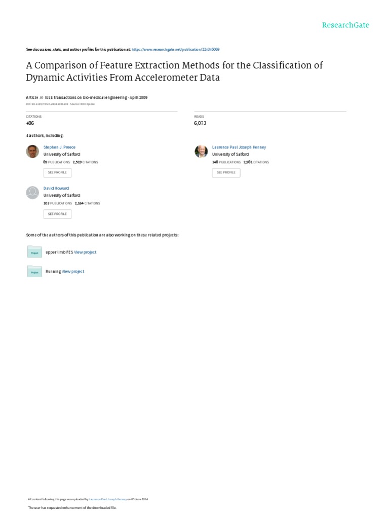A Comparison of Feature Extraction Methods For The Classification of ...
