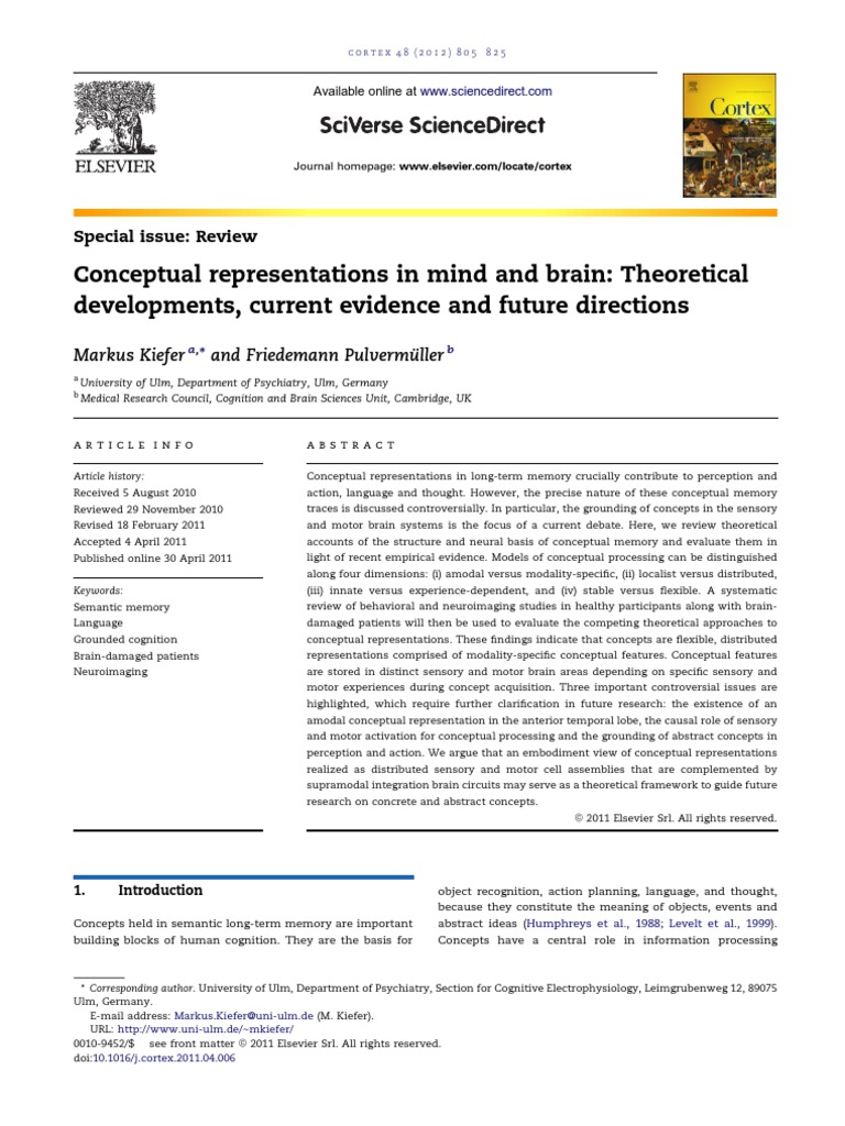 Conceptual Representations in Mind and Brain - Theoretical Developments ...