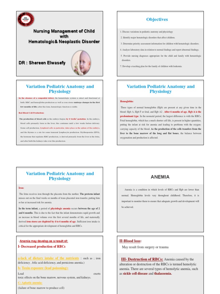 Pediatric Hematologic Disorder Management | PDF | Anemia | Red Blood Cell