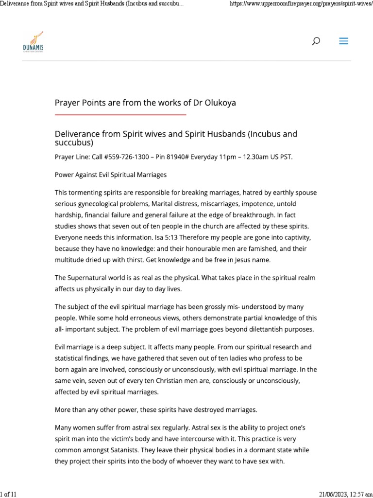 Deliverance From Spirit Wives and Spirit Husbands (Incubus and Succubus ...