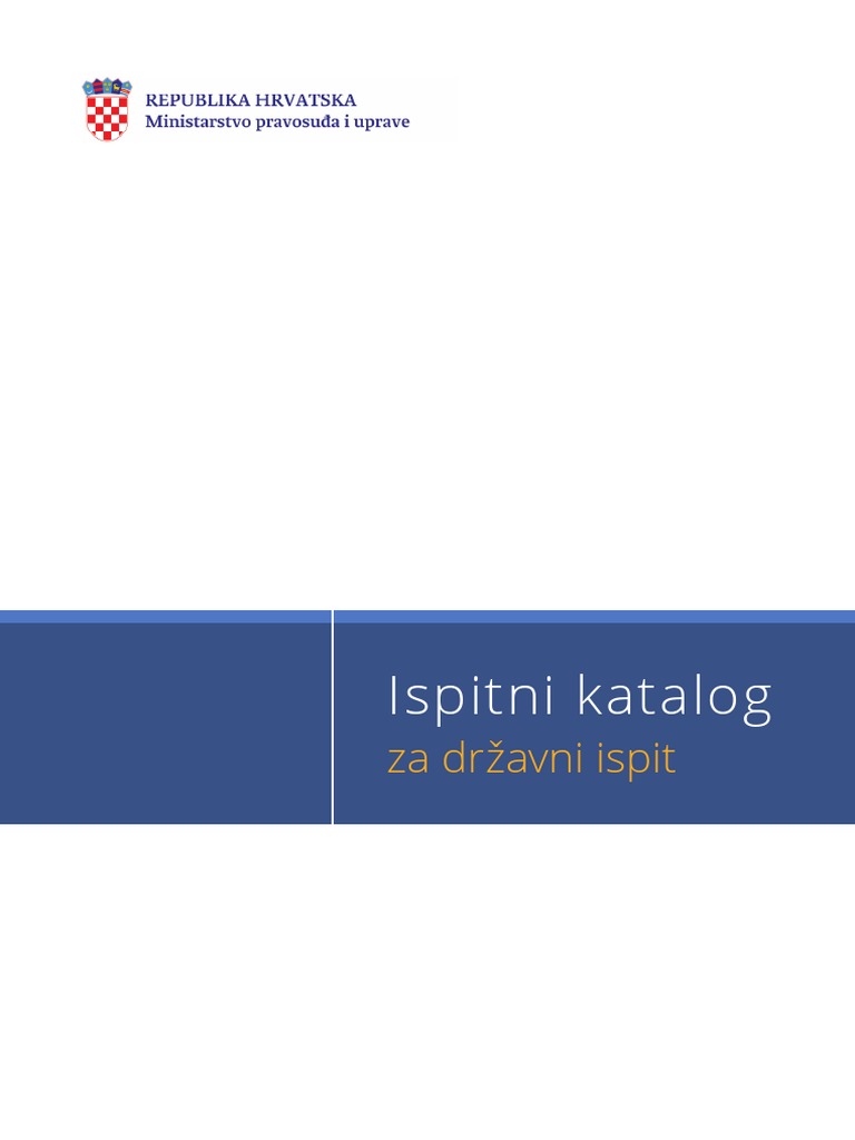 Ispitni Katalog Za Drzavni Ispit - Studeni 2022 | PDF