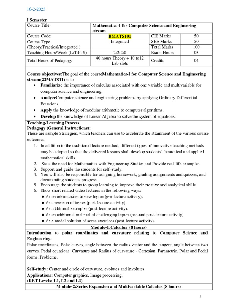 BMATS101 | PDF | Equations | Ordinary Differential Equation