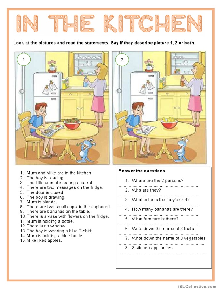 Picture Description - in The Kitchen | PDF