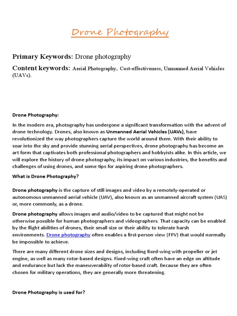 Drone Photography | PDF | Unmanned Aerial Vehicle | Aerial Photography