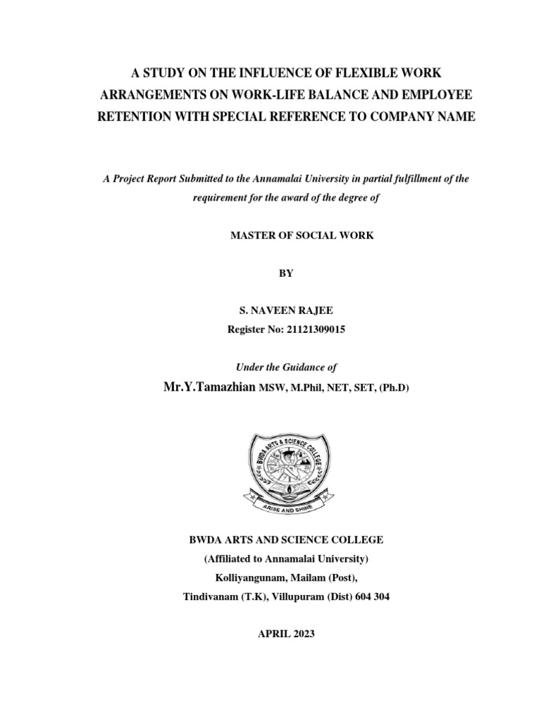 Influence of Fwa - Research - Naveen | PDF | Employment | Employee ...