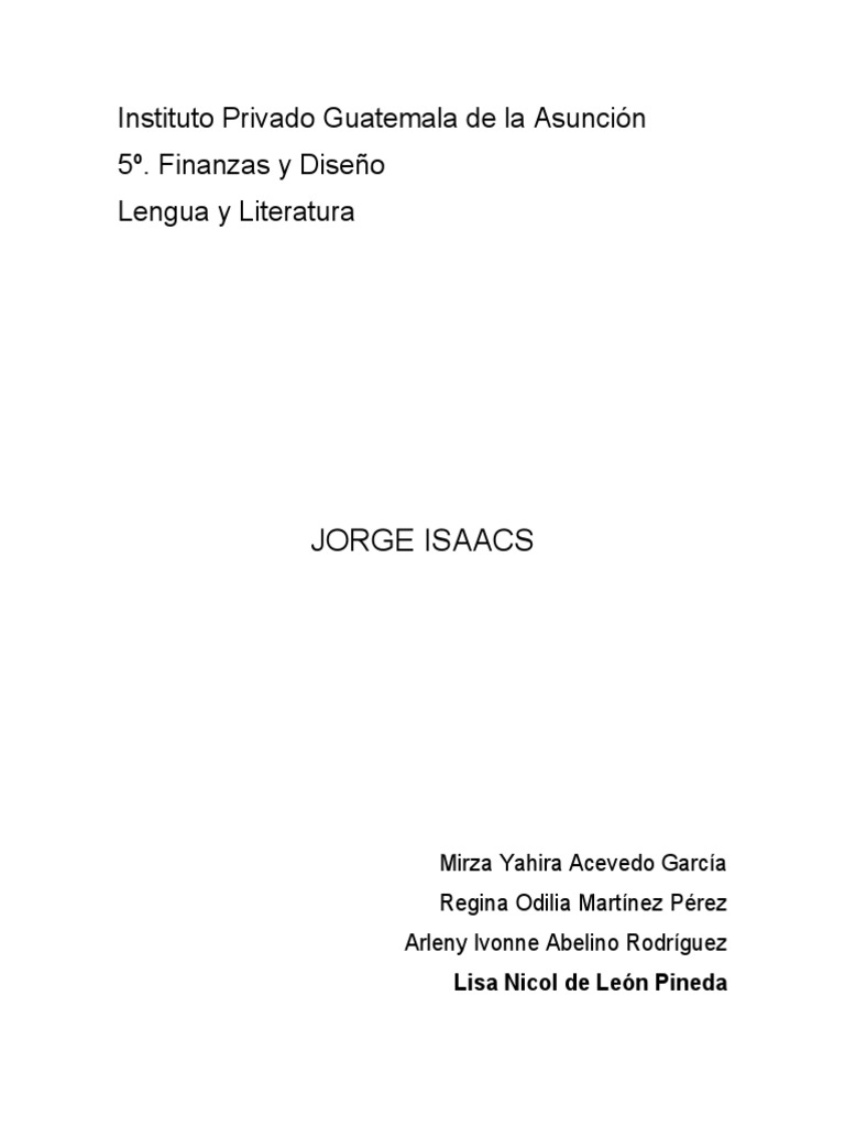 Trabajo Final Jorge Isaacs | PDF