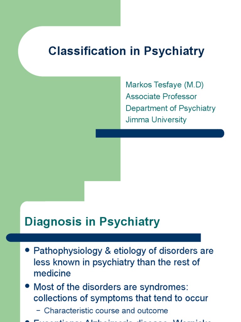 Classification in Psychiatry | PDF | Diagnostic And Statistical Manual ...