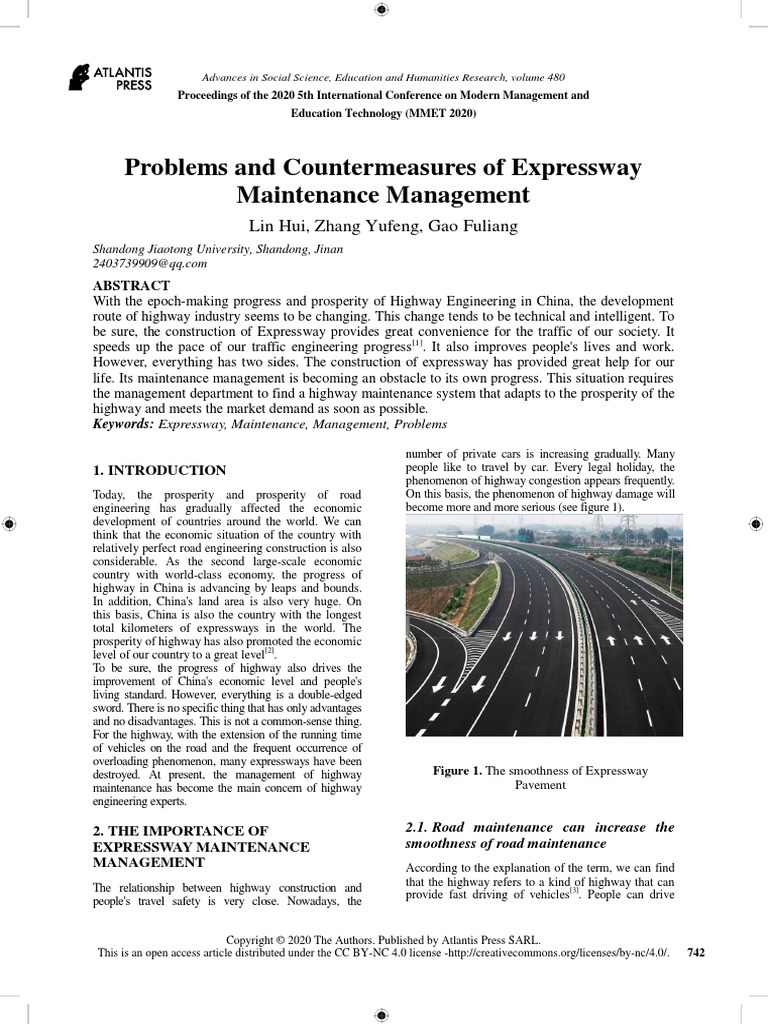 Problems and Countermeasures of Expressway Maintenance Management | PDF ...