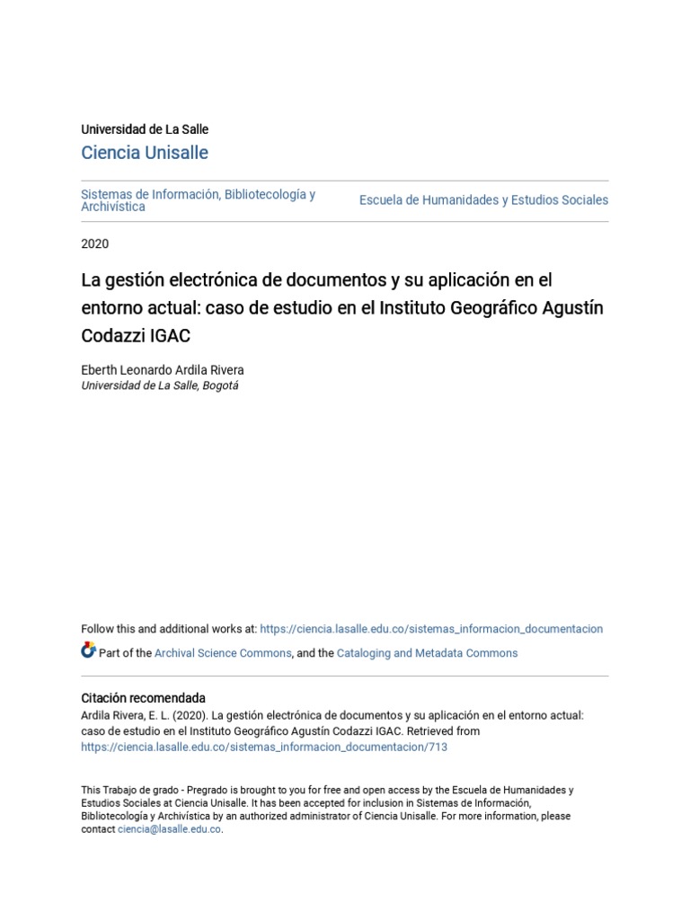 Gestión Electrónica de Documentos en IGAC | PDF | Gestión de registros | Información