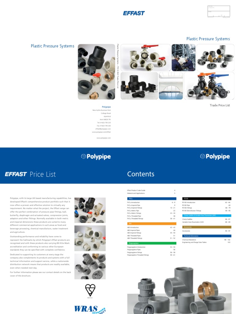 Eppstpl13 Effast Plastic Pressure Systems Jan19 0 | PDF | Pipe (Fluid ...