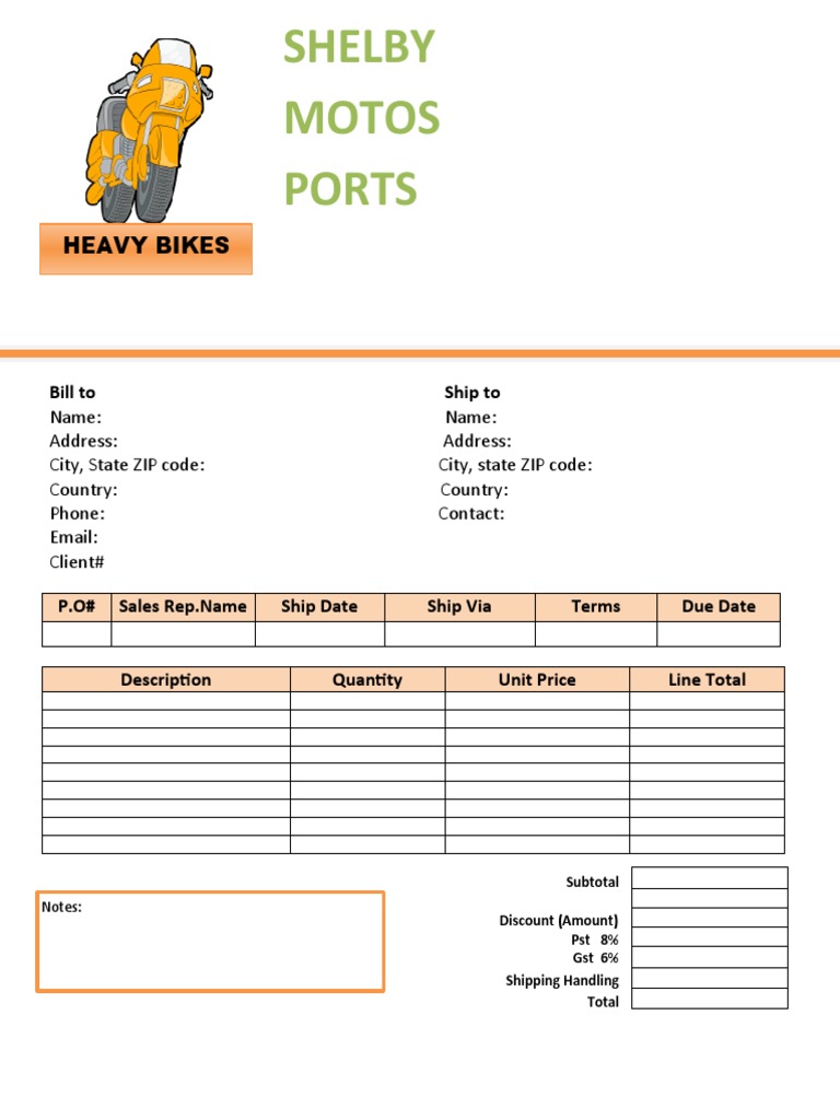 Bike Shop Invoice | PDF