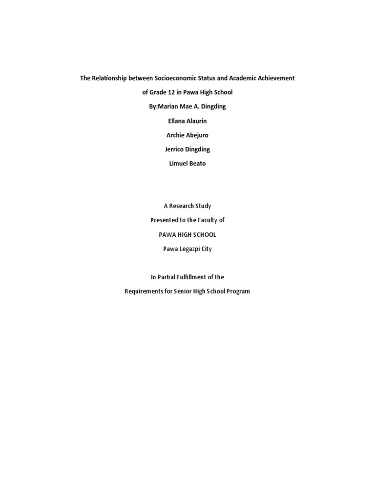 Reseachiiiii | PDF | Socioeconomic Status | Survey Methodology