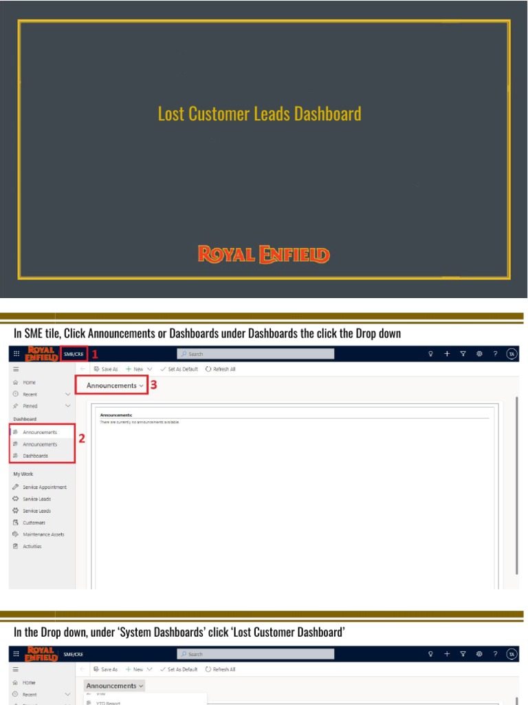 Lost Customers Leads Dashboard SOP | PDF