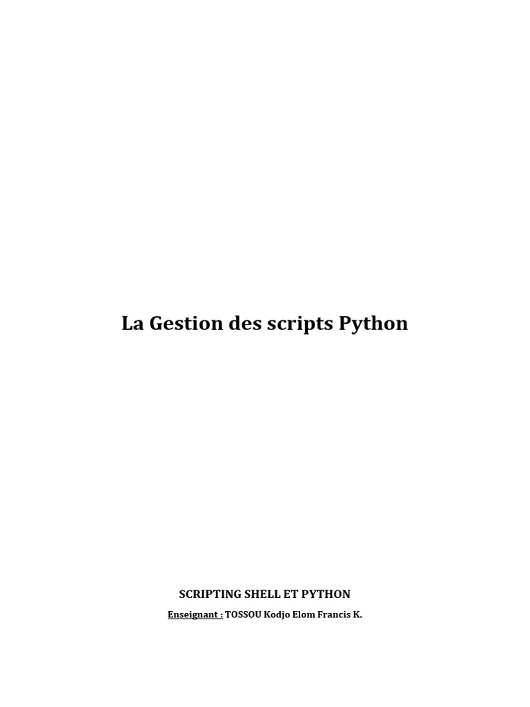 2 Gestion Des Scripts Python Pdf