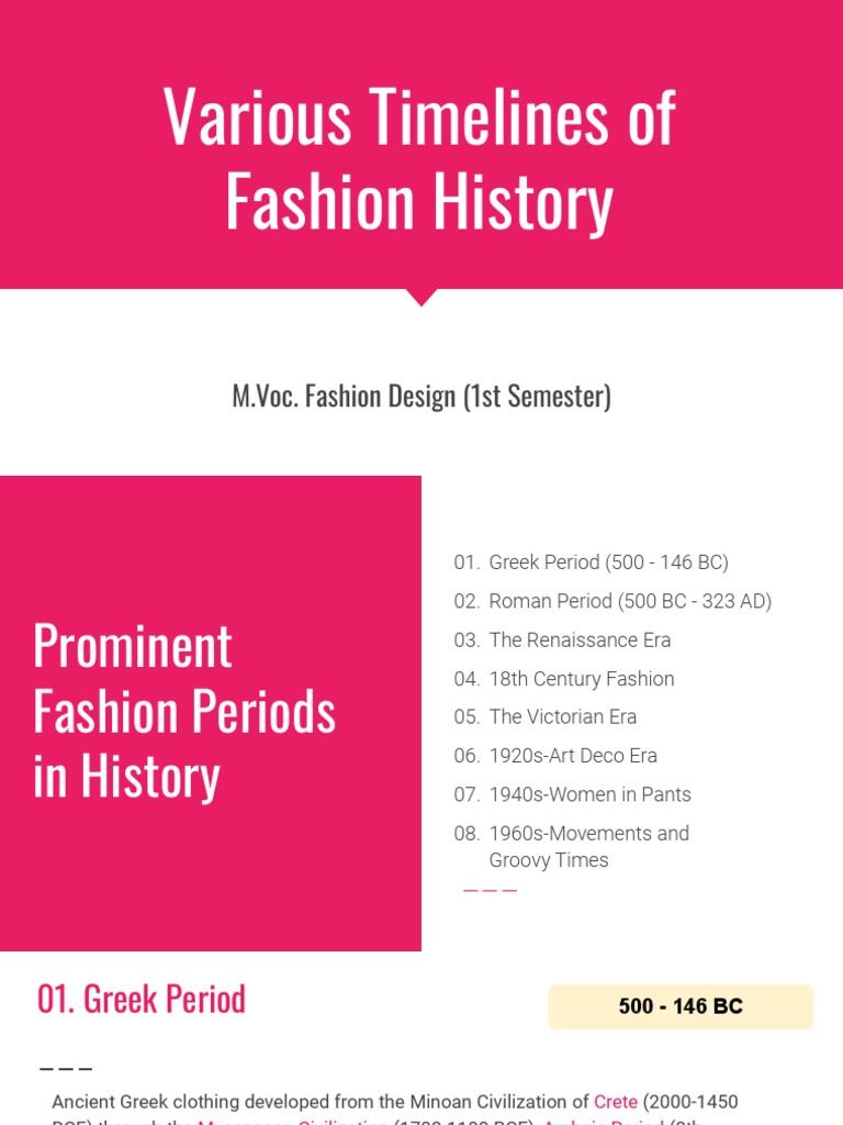 A09 - Various Timelines of Fashion History | PDF | Dress | Consumer Goods
