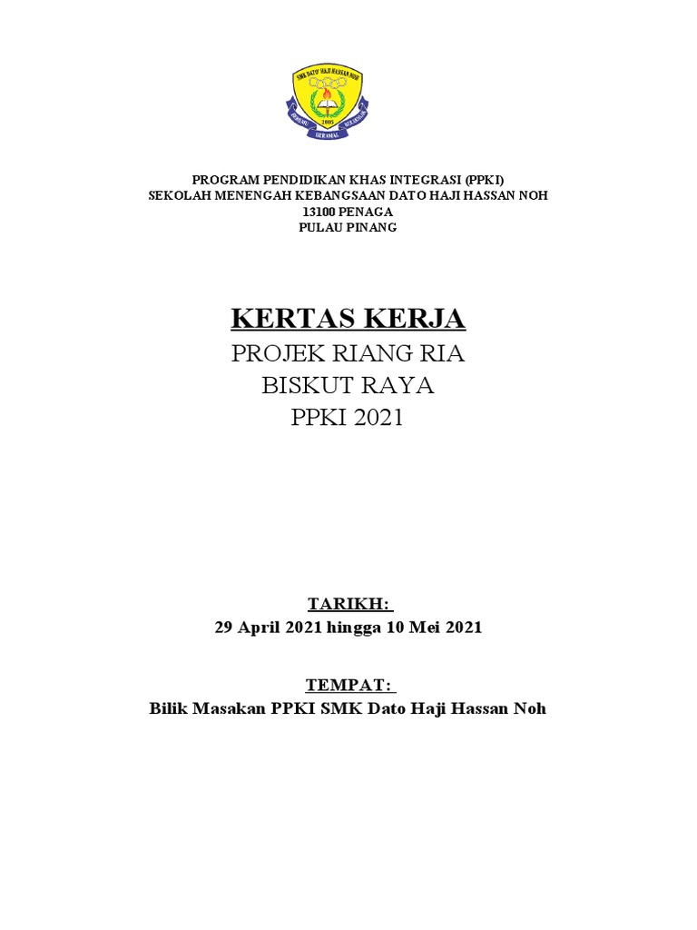 KK Projek Riang Ria Biskut Raya 2021 | PDF
