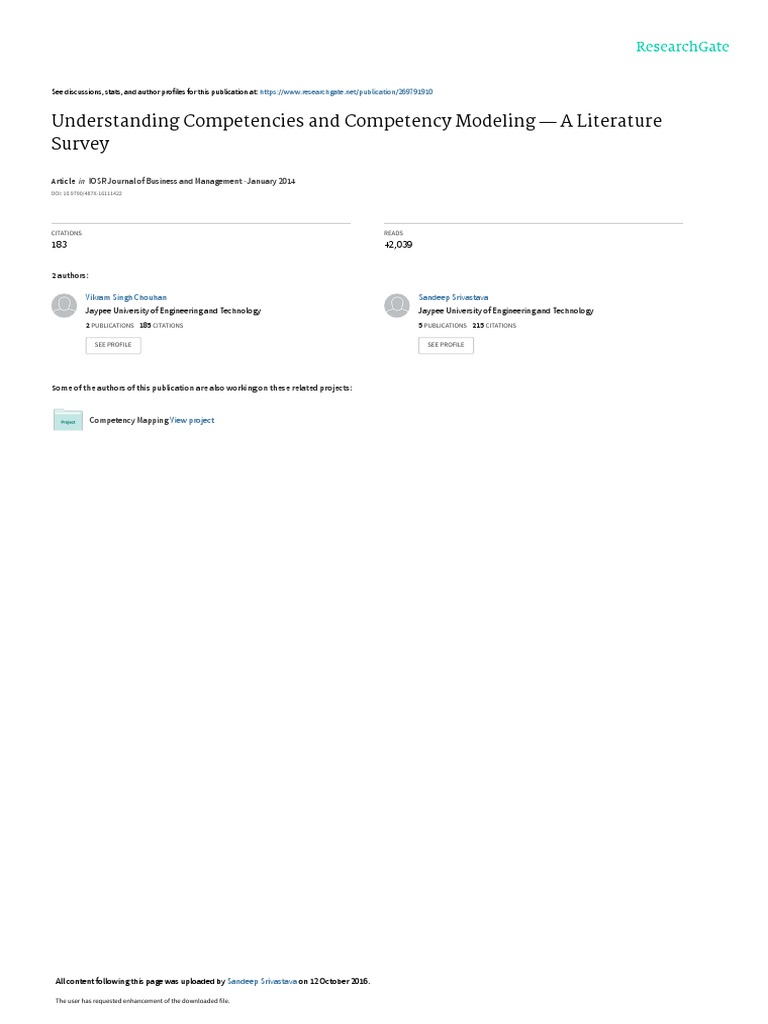 Understanding Competencies and Competency Modeling | PDF | Competence ...