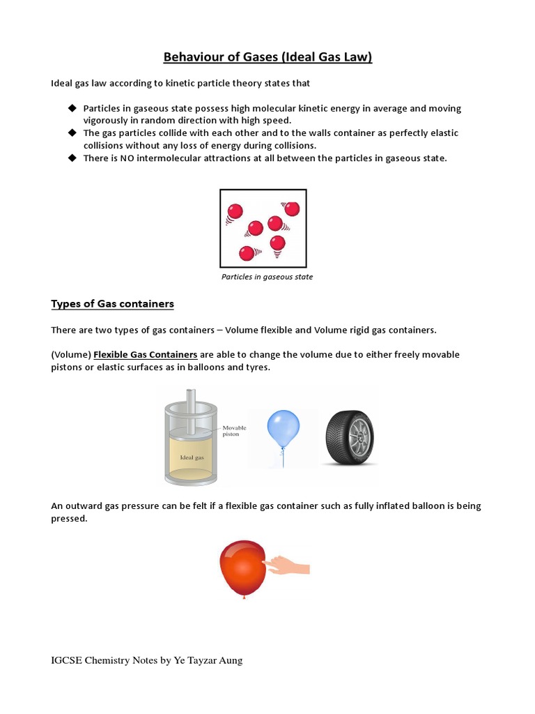 Behaviour of Gas | PDF | Gases | Pressure