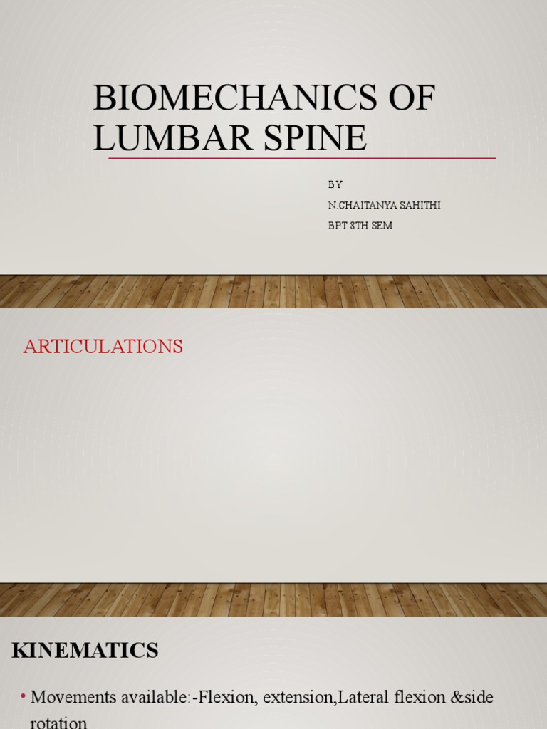 0 - Biomechanics of Lumbar Spine | PDF | Vertebral Column | Pelvis