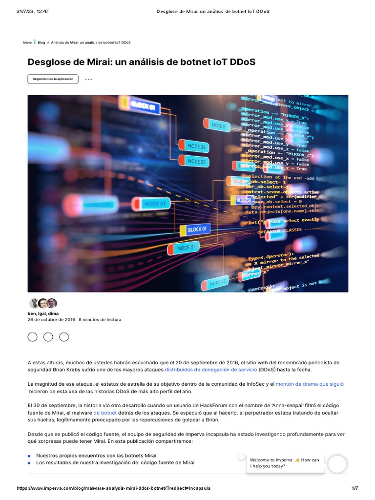 Desglose de Mirai - Un Análisis de Botnet IoT DDoS | PDF | Protocolos de internet | Redes de ...