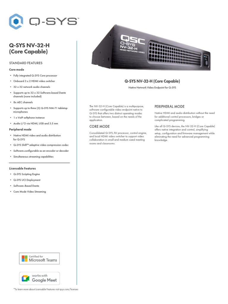 Q DN nv32h Corecapable Specs | PDF | Hdmi | Usb