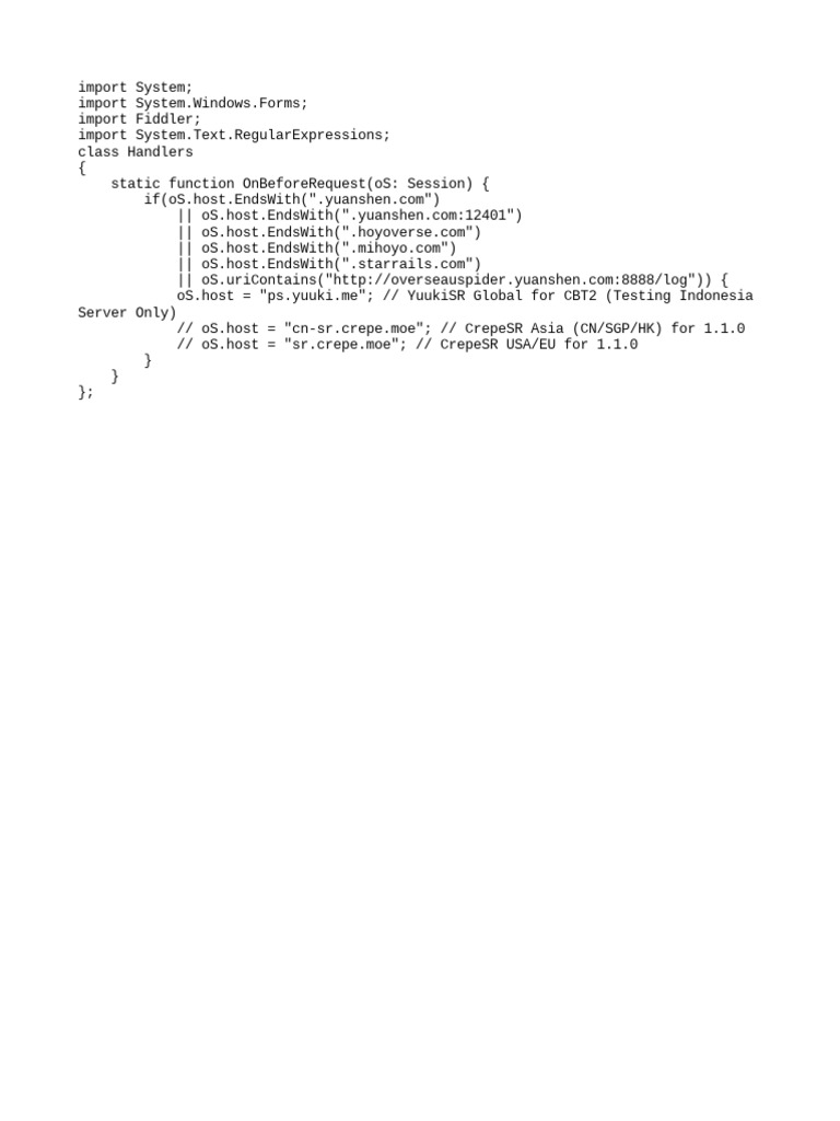 Fiddler Script | PDF