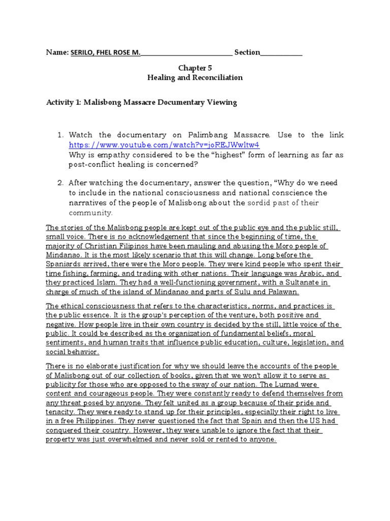 CHAPTER 5 - Activity Sheets | PDF | Forgiveness