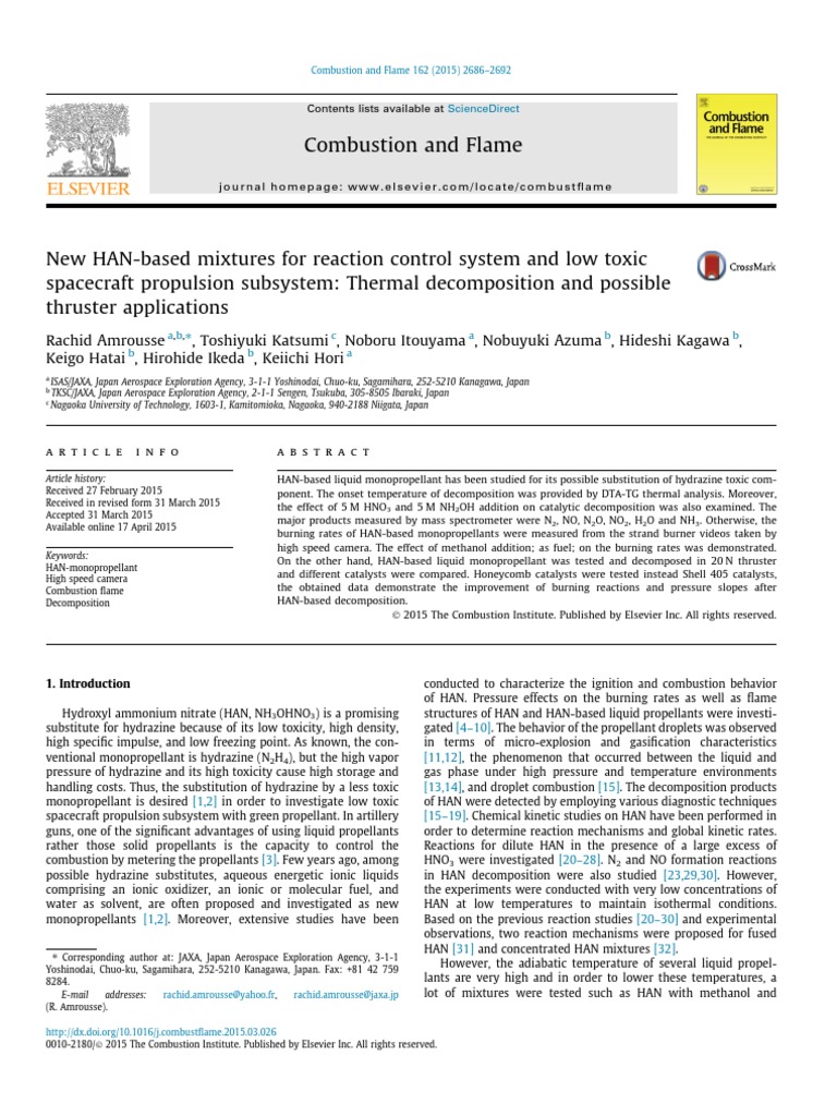 1 s2.0 S001021801500111X Main | PDF | Combustion | Rocket Propellant