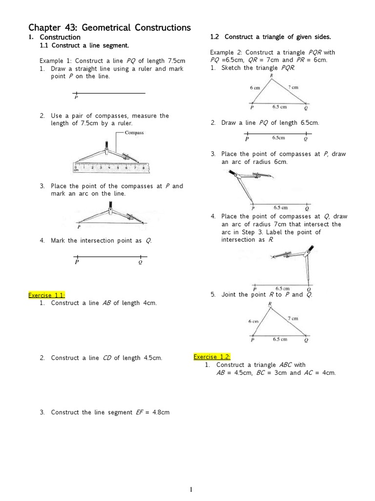 Chapter 43 Construction | PDF | Perpendicular | Triangle