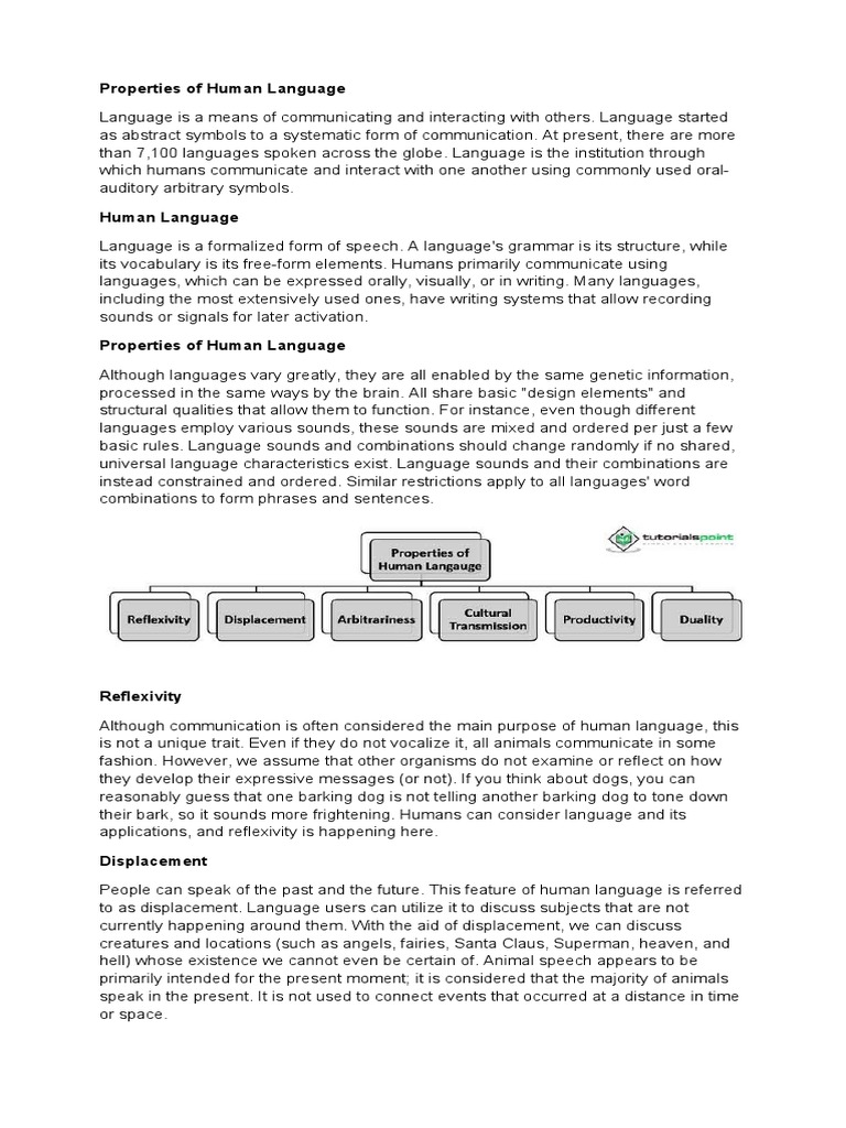 Properties of Human Language | PDF