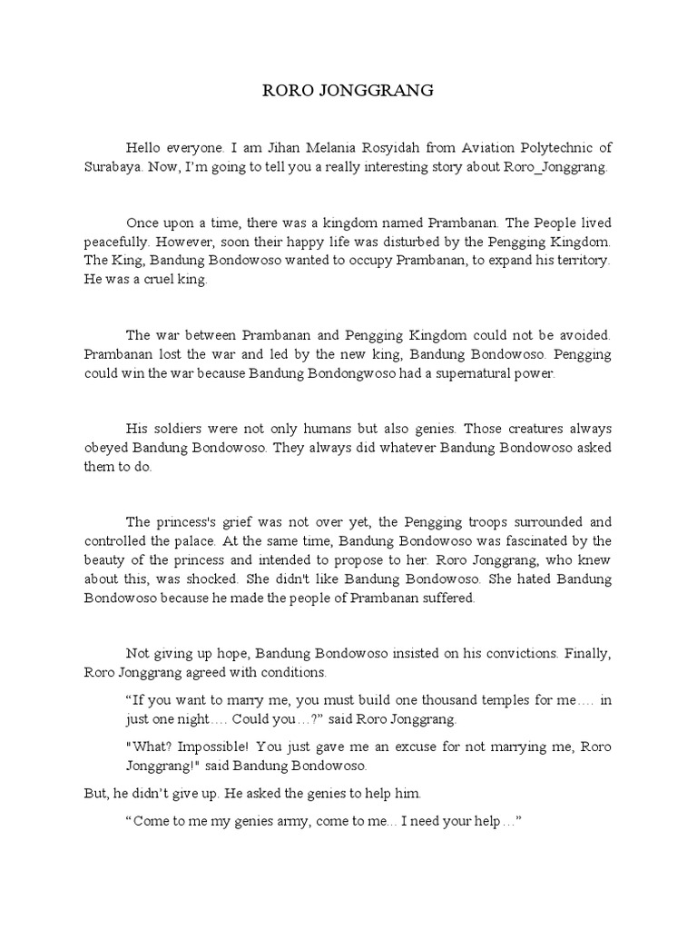 Roro Jonggrang | PDF