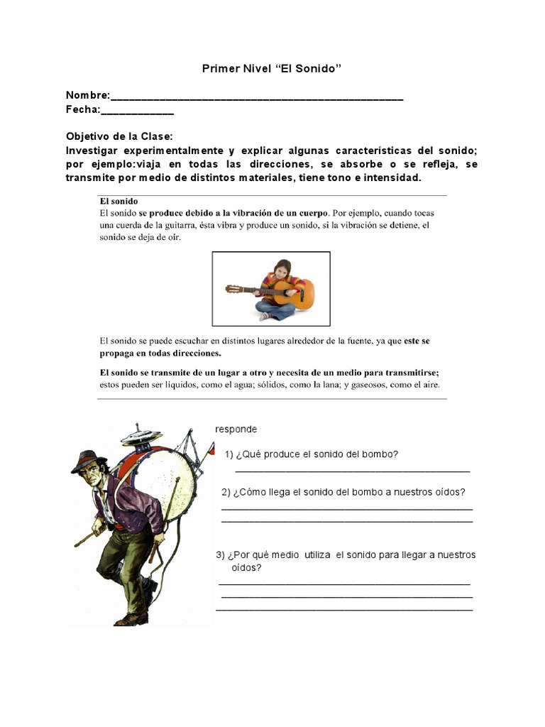 Primer Nivel "El Sonido" | PDF | Sonido | Acústica