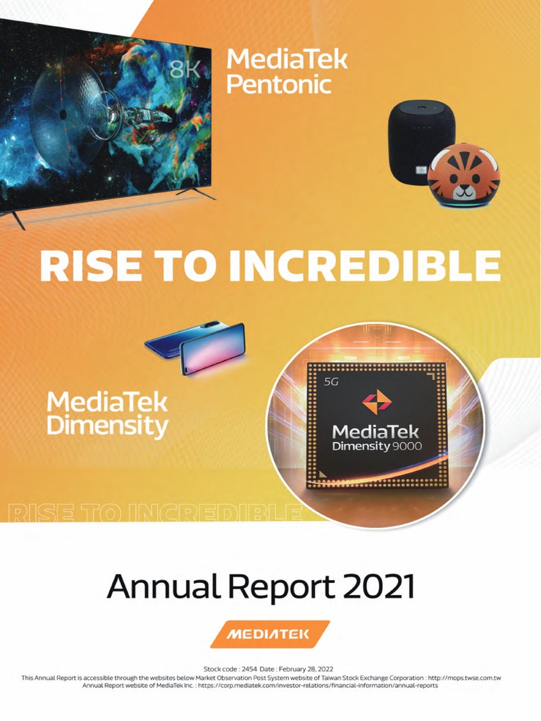 Mediatek Annual Report 2021 1-100 | PDF | System On A Chip | Electrical ...