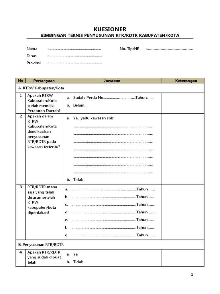 Lampiran Kuesioner | PDF