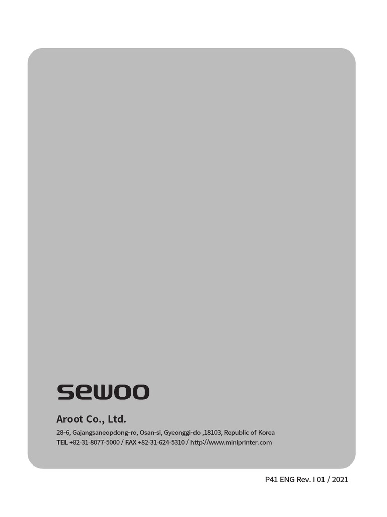 SEWOO LK-P41 USER'S MANUAL ENG (2) | PDF | Mobile App | Personal Digital Assistant