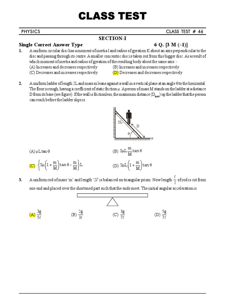 Rotation Paper-1 | PDF | Force | Rotation Around A Fixed Axis