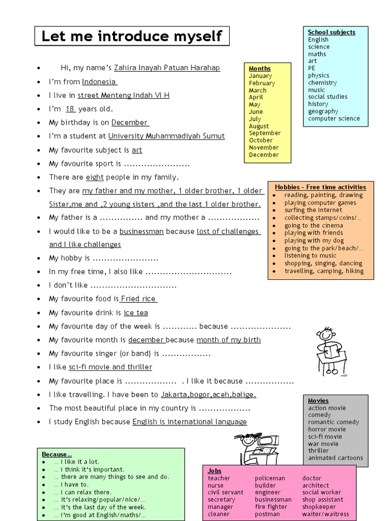 Let Me Introduce Myself (Zahira Inayah P HRP) | PDF