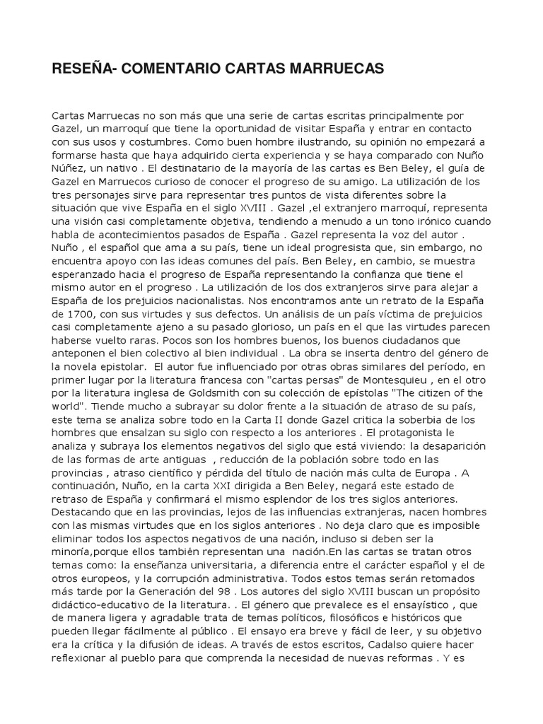 Reseña Cartas M. | PDF | Ensayos | España
