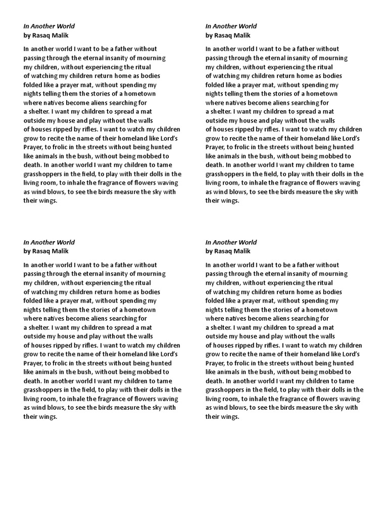 In Another World | PDF | Poetry | Young Adult