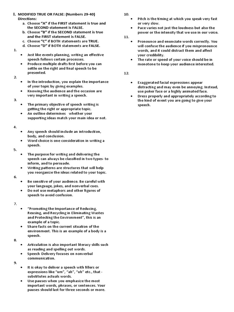 Modified True or False | PDF