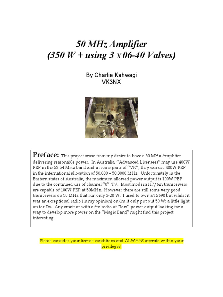 50 MHZ Amp | PDF