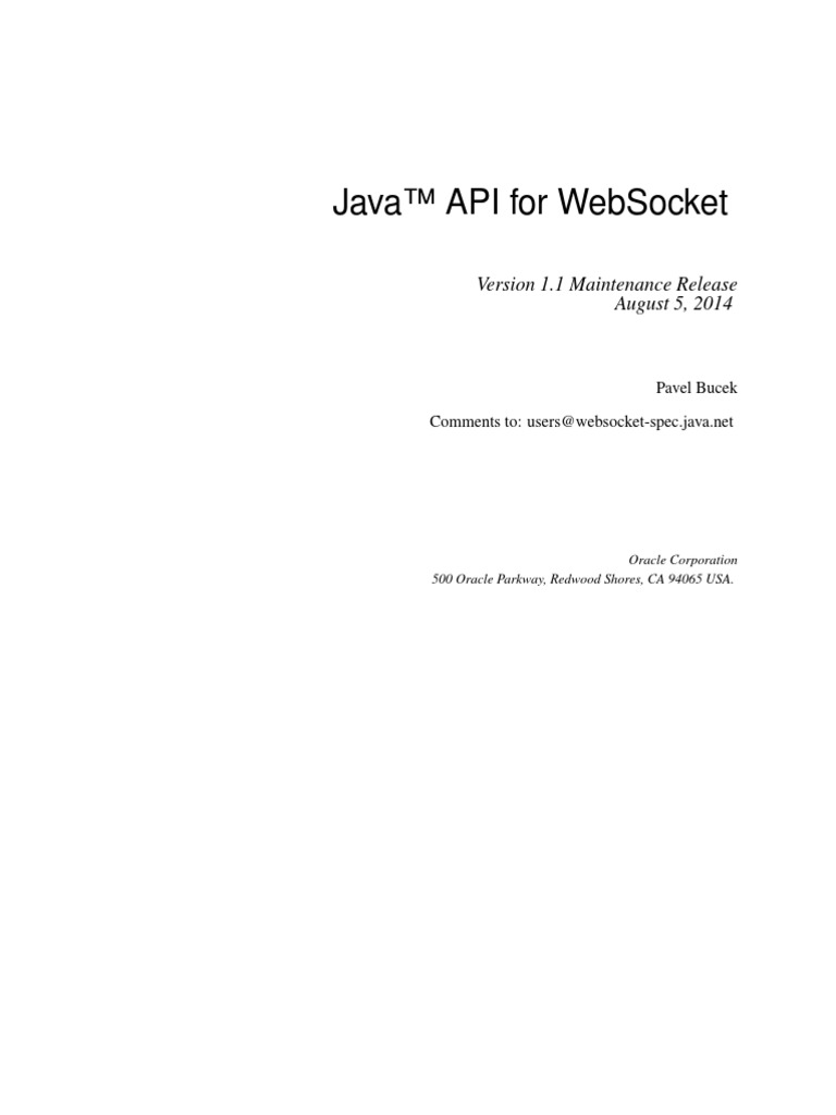 Websocket 1.1 Maintenance Release Final | PDF | Java (Programming Language) | License
